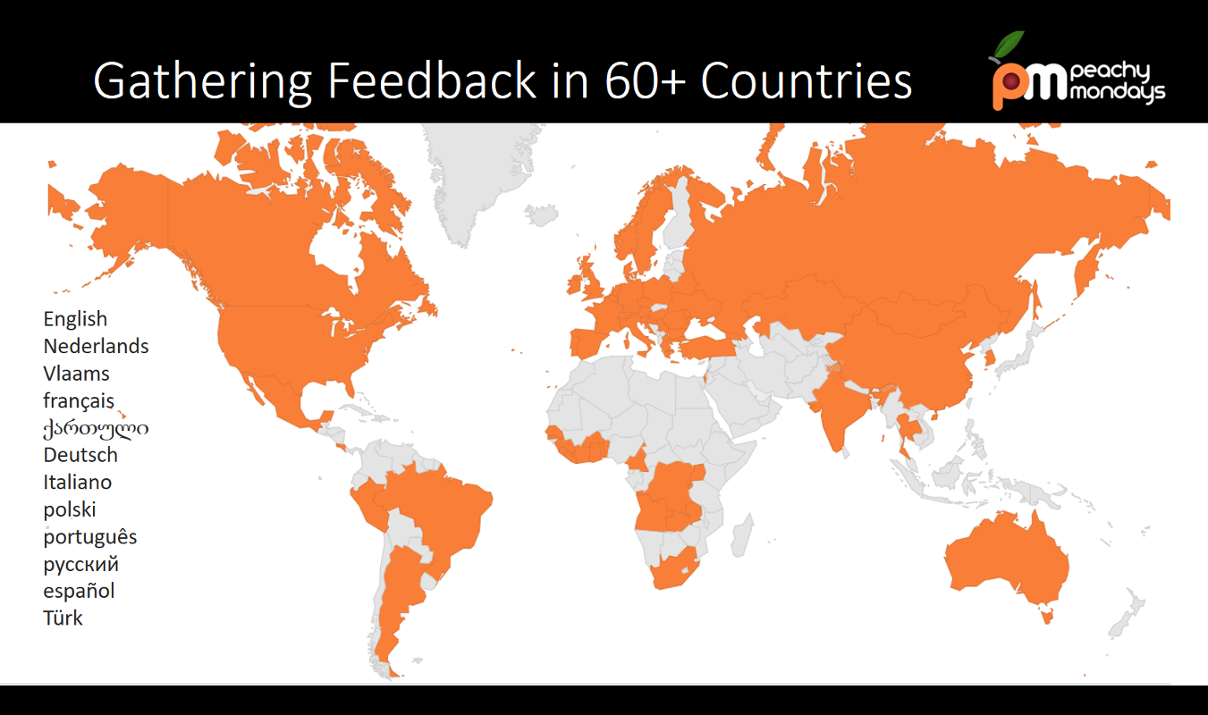 Peachy Mondays live in 68 countries and 12 languages - Peachy Mondays